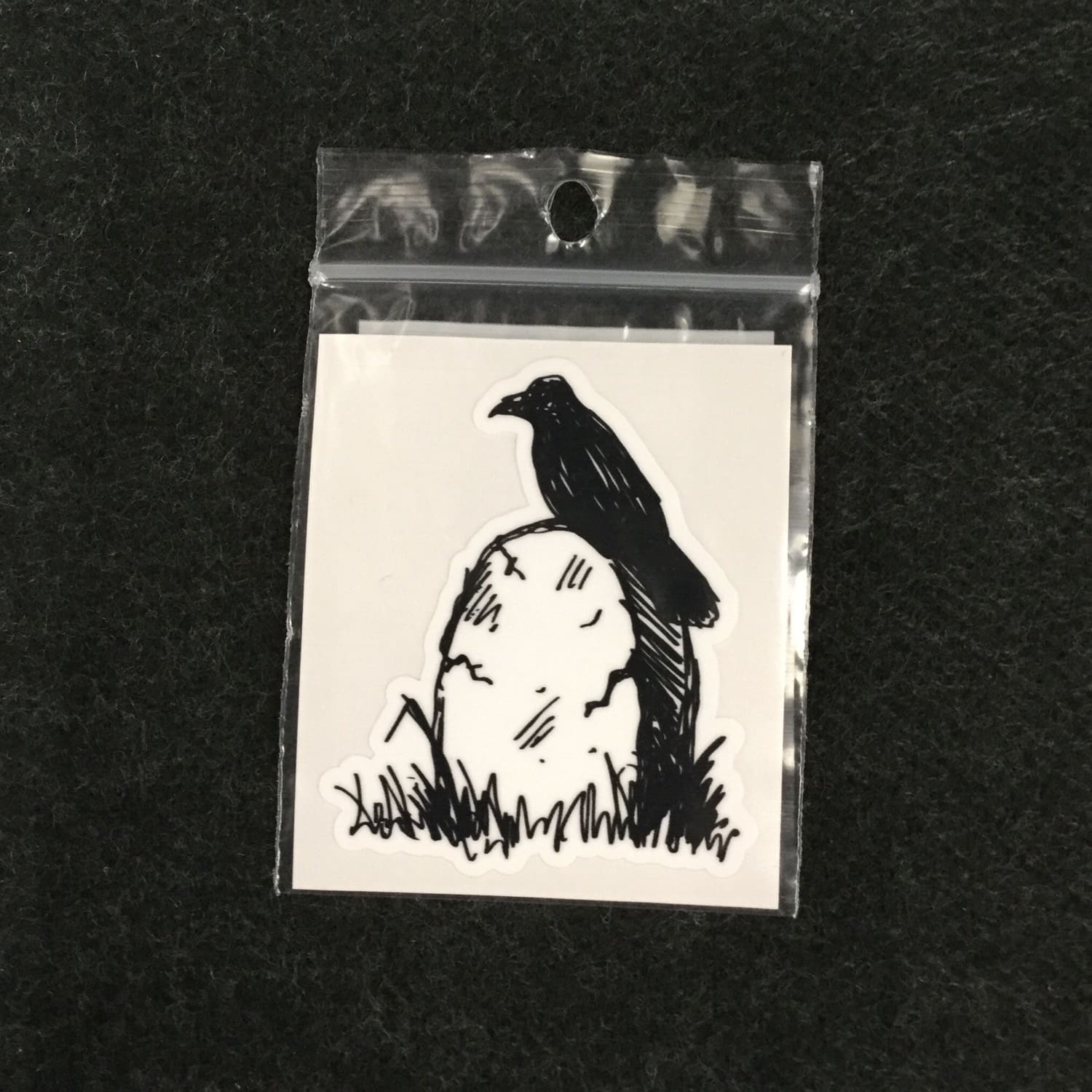 Crow Headstone Vinyl Sticker