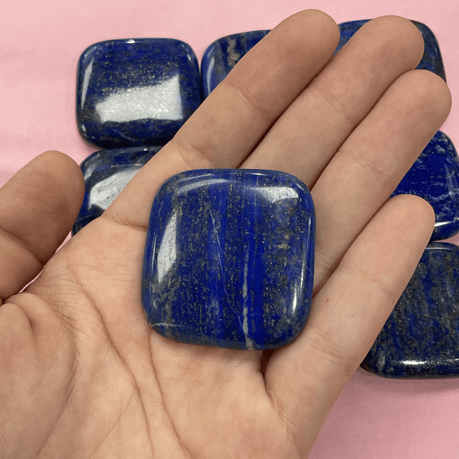 Lapis Square Palm Stone